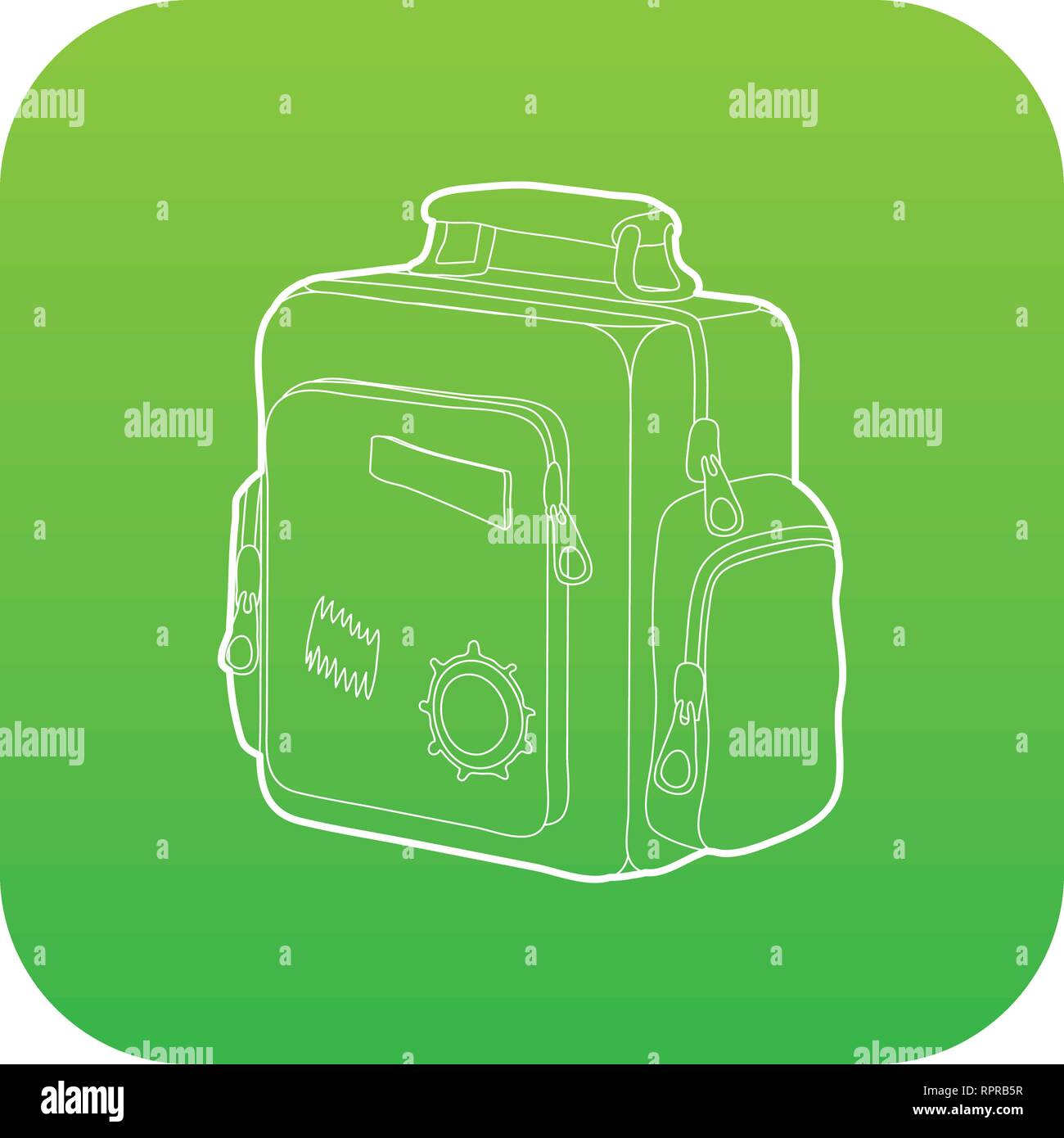 Boy school bag icon green vector Stock Vector Image & Art - Alamy