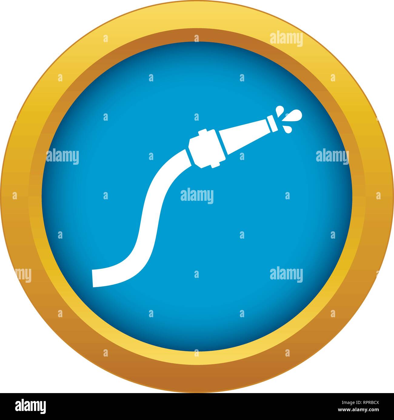 Fire hose with water drops icon blue vector isolated Stock Vector Image ...