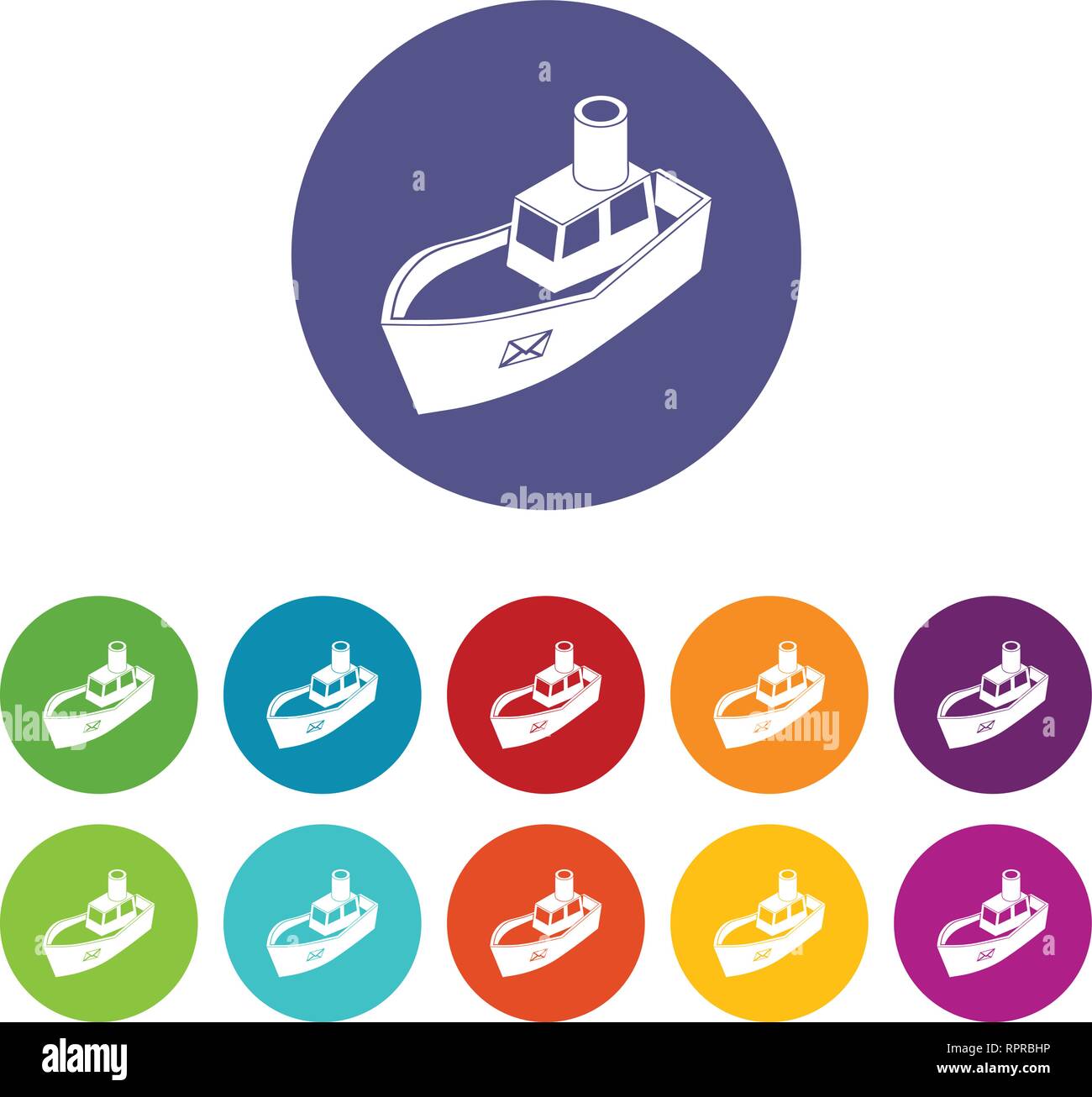 Sea ship delivery icons set vector color Stock Vector Image & Art - Alamy