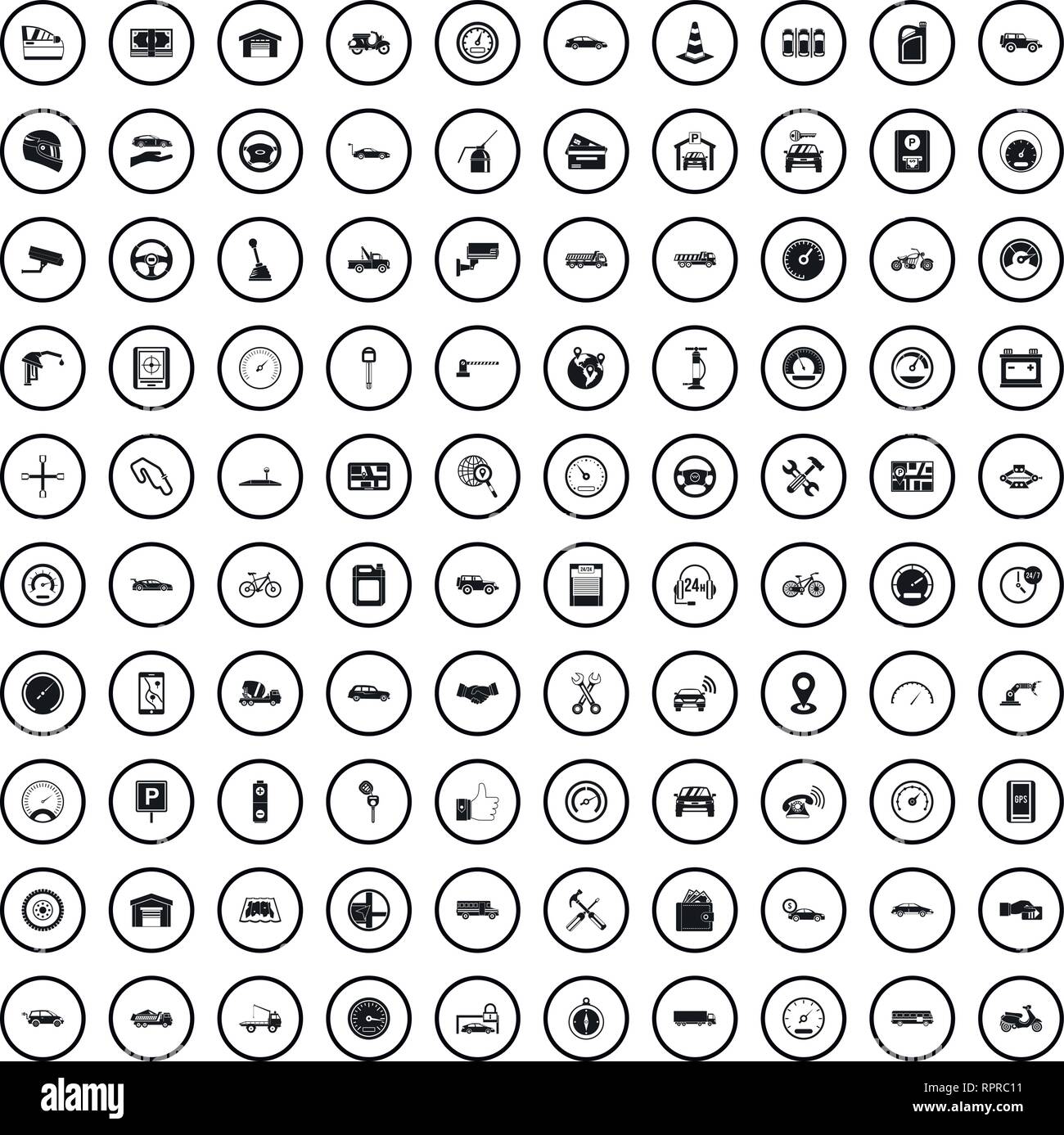 100 garage icons set, simple style Stock Vector Image & Art - Alamy