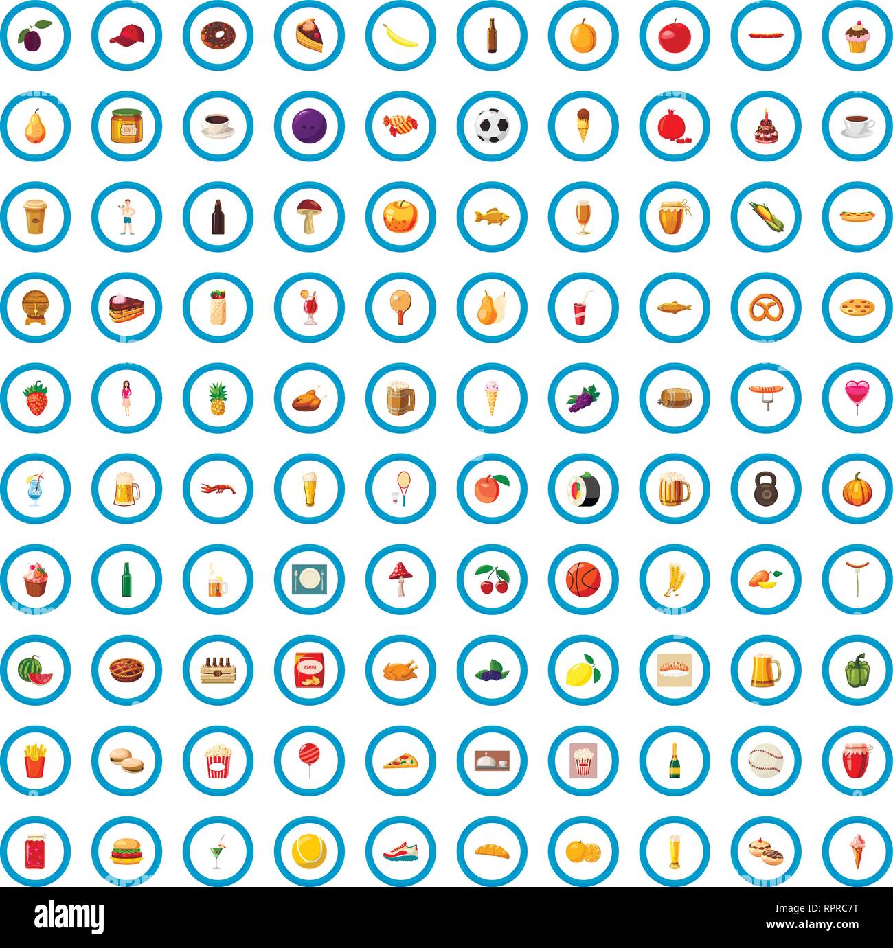 100 calories icons set, cartoon style Stock Vector Image & Art - Alamy