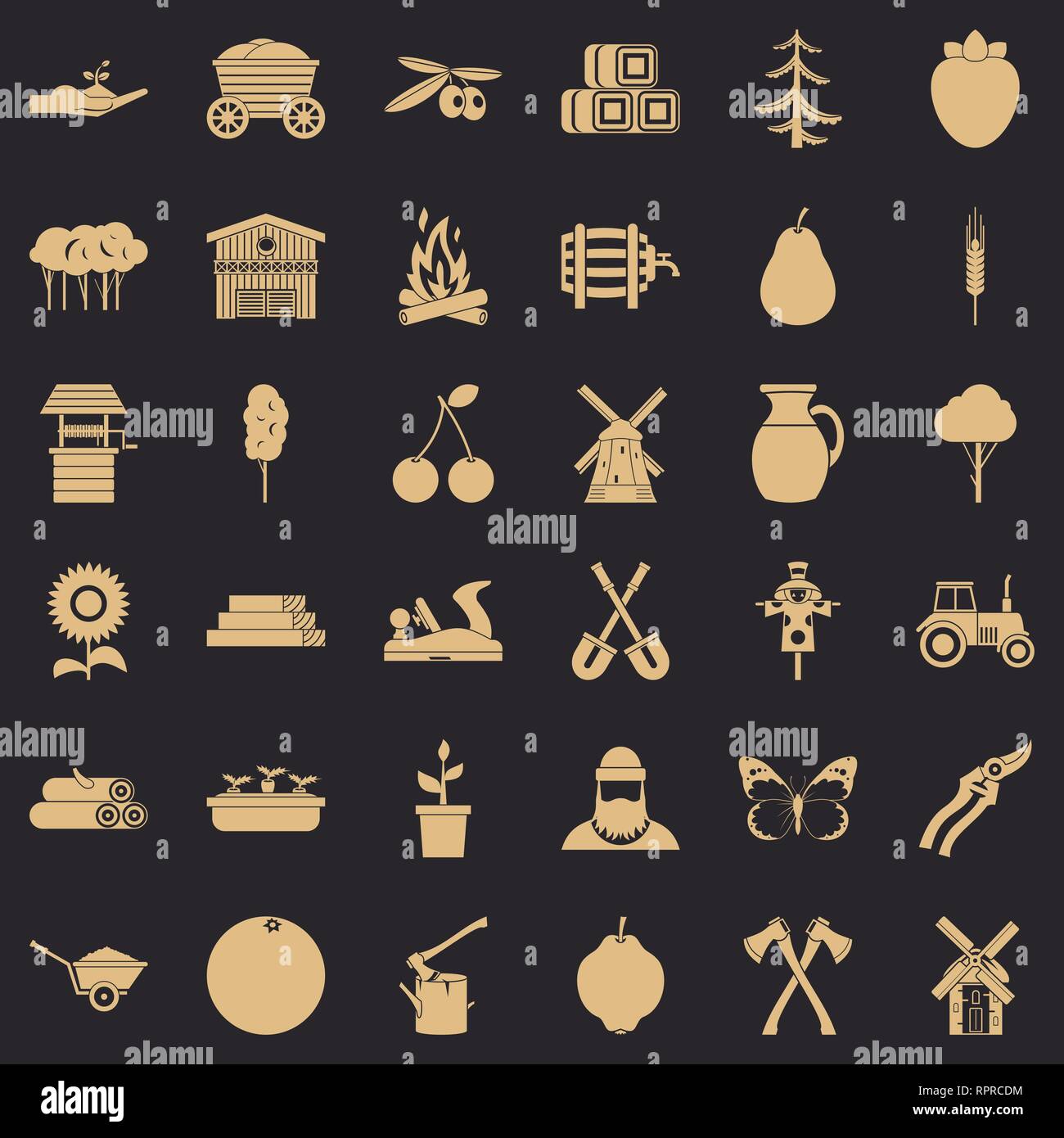 Farming icons set, simple style Stock Vector Image & Art - Alamy