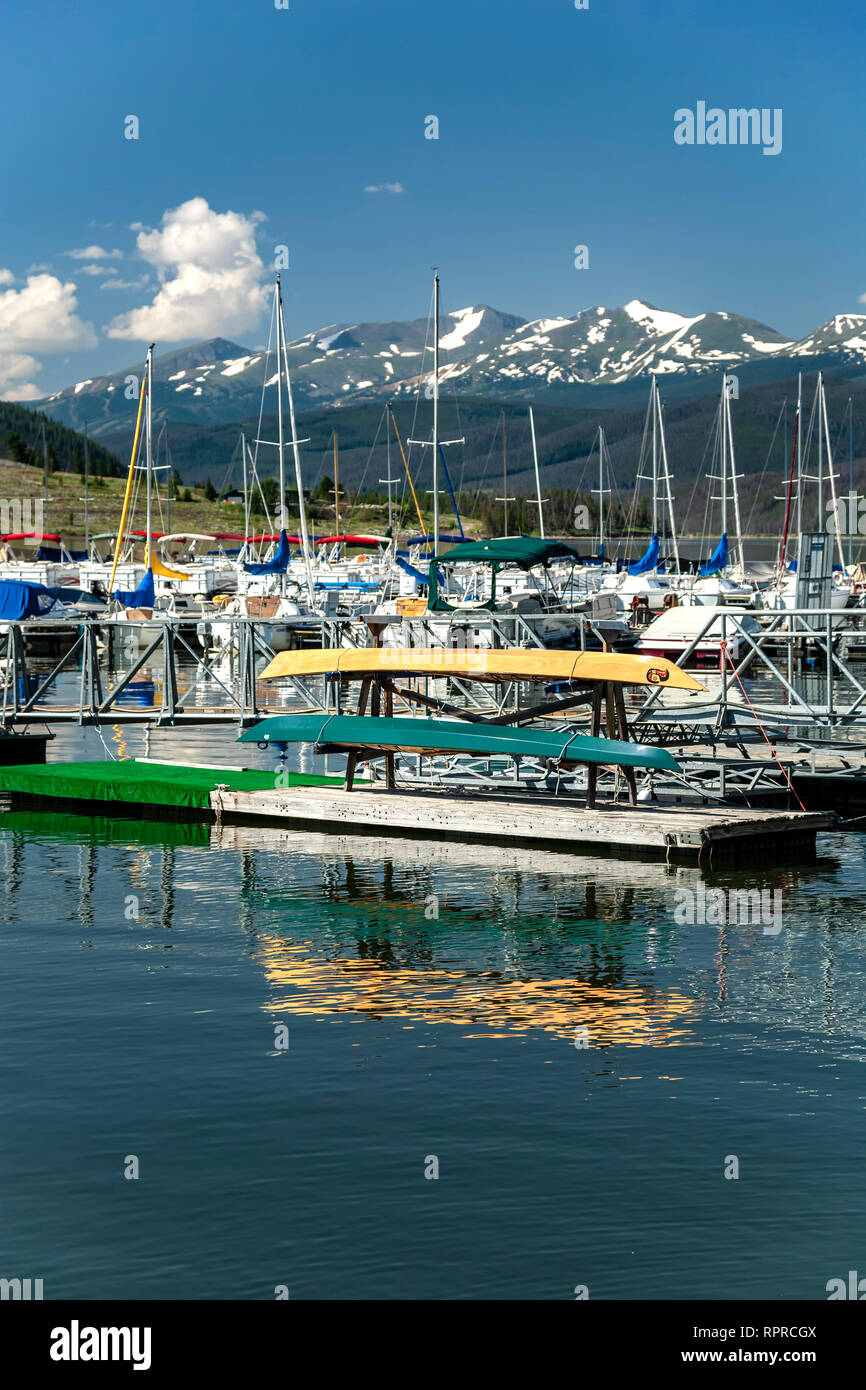 Marina and Tenmile Range, Lake Dillon, Dillon, Colorado USA Stock Photo ...