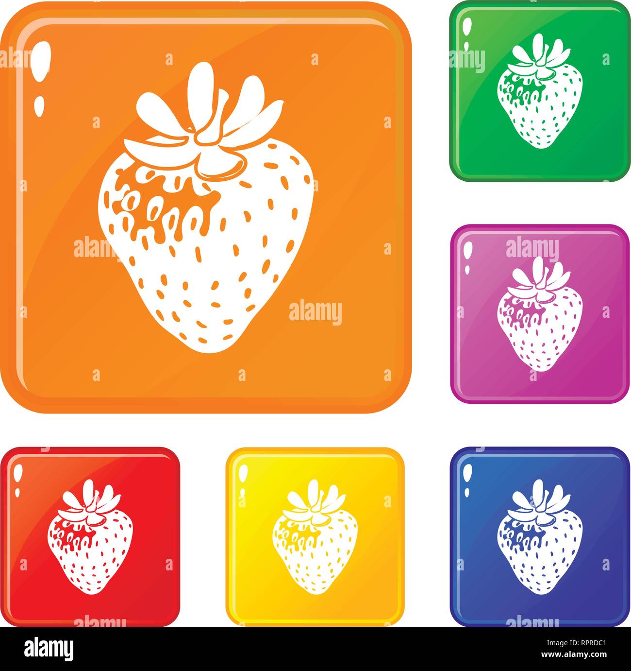 Strawberry icons set vector color Stock Vector Image & Art - Alamy