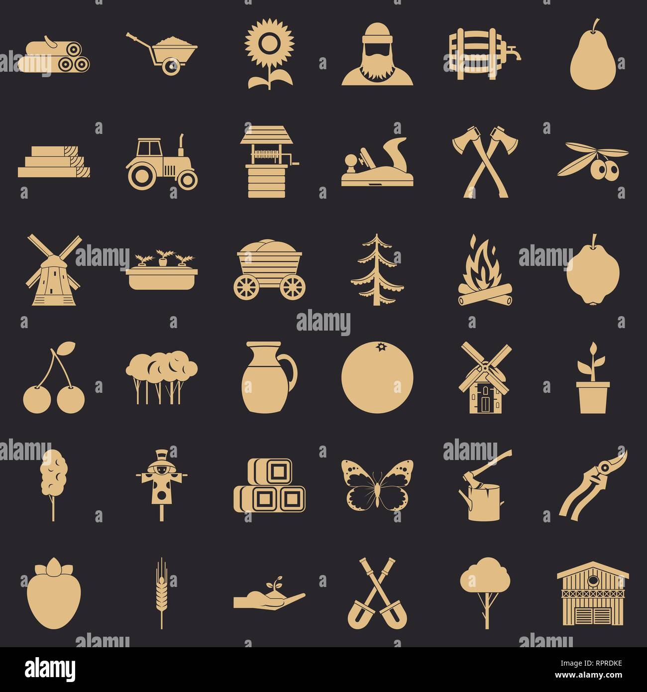 Farming equipment icons set, simple style Stock Vector Image & Art - Alamy