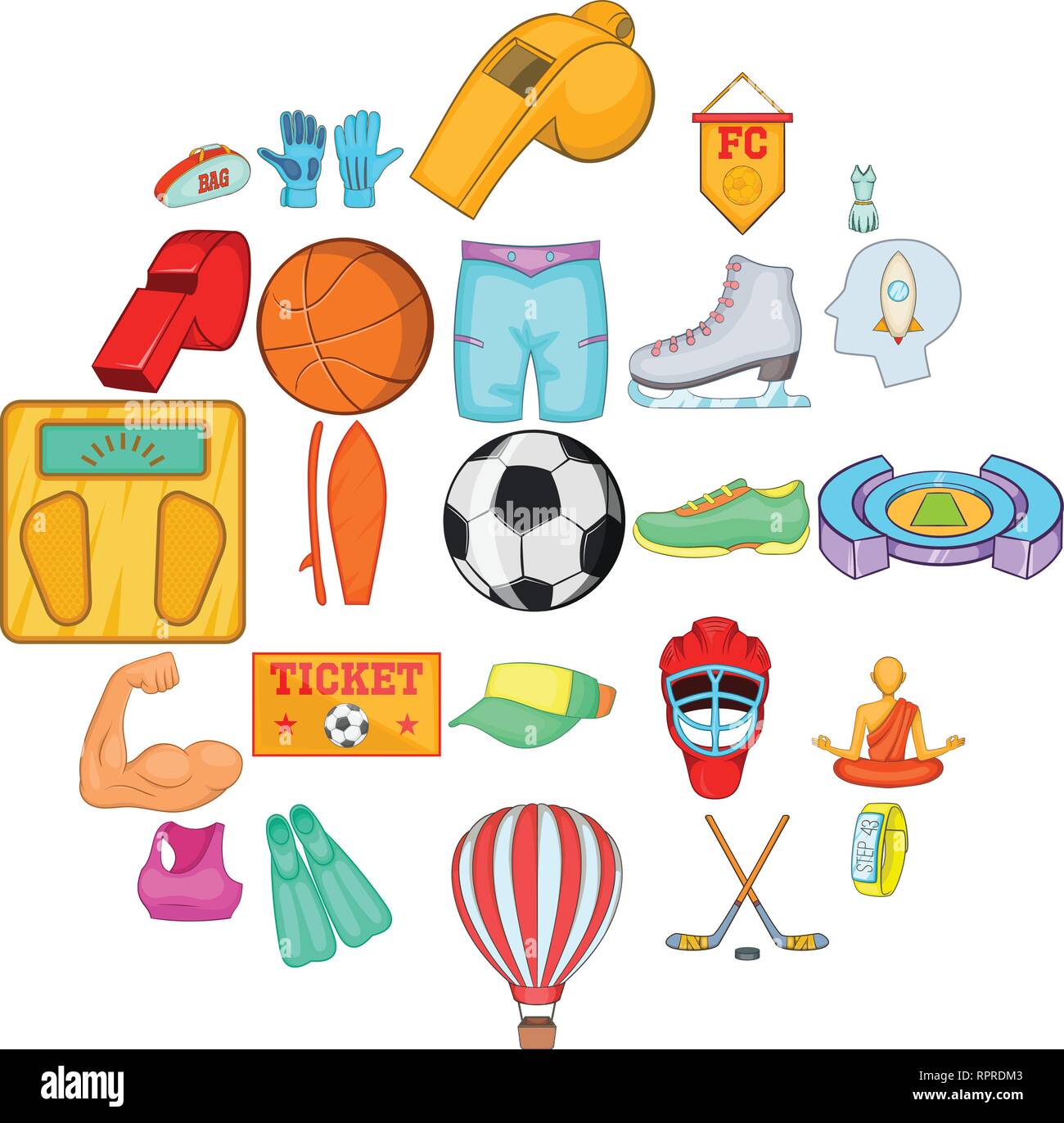 Street Sports Icons Set Cartoon Style Stock Vector Image And Art Alamy