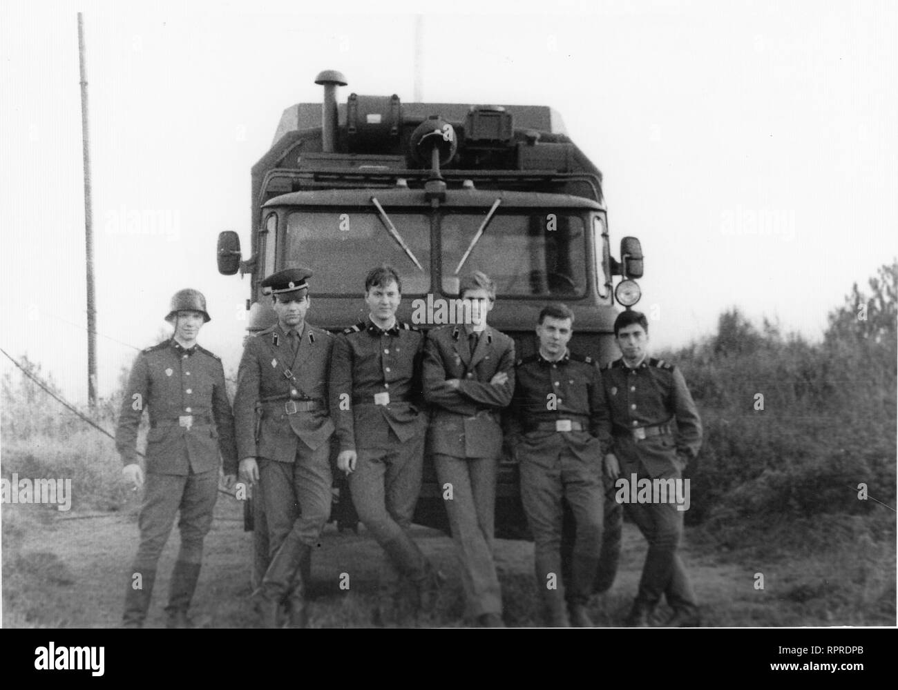 Soviet soldiers in Czechoslovakia 1989 year, near Milire, Tachov city ...
