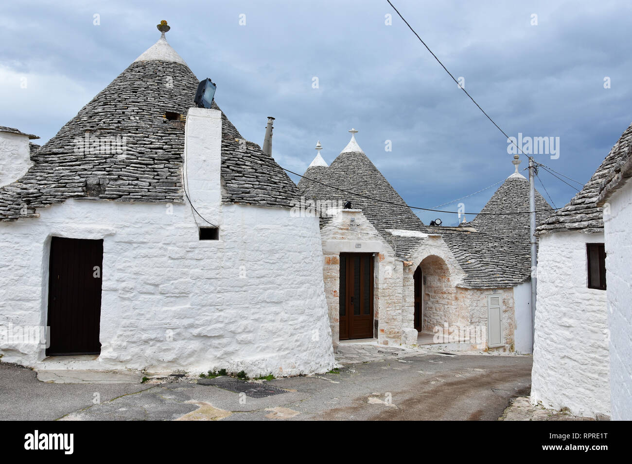 ALBEROBELLO, ITALY - FEBRUARY 11, 2019. Unique Trulli houses of ...