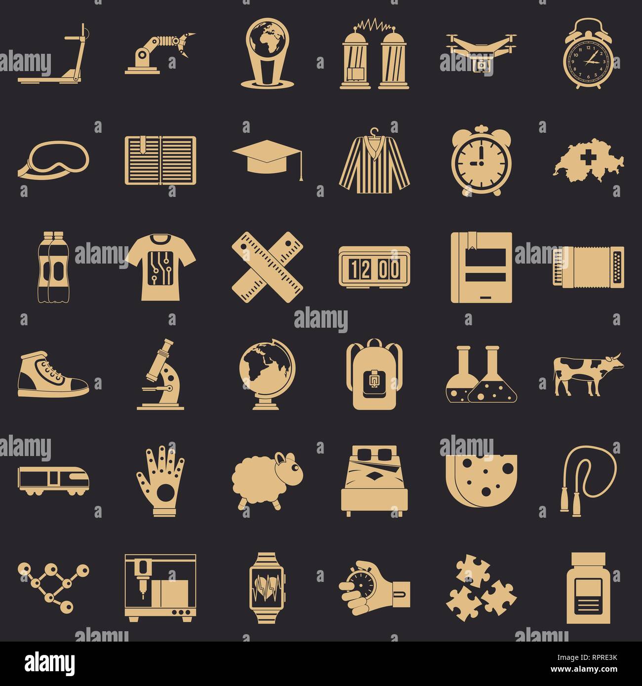 Alarm clock icons set, simple style Stock Vector Image & Art - Alamy