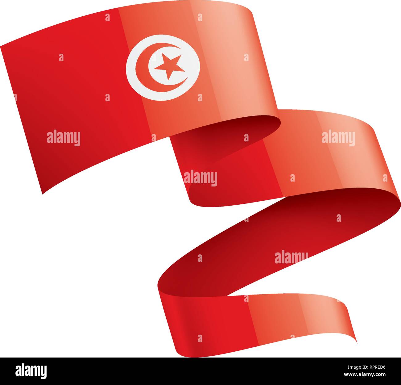 Tunisia flag, vector illustration on a white background Stock Vector ...