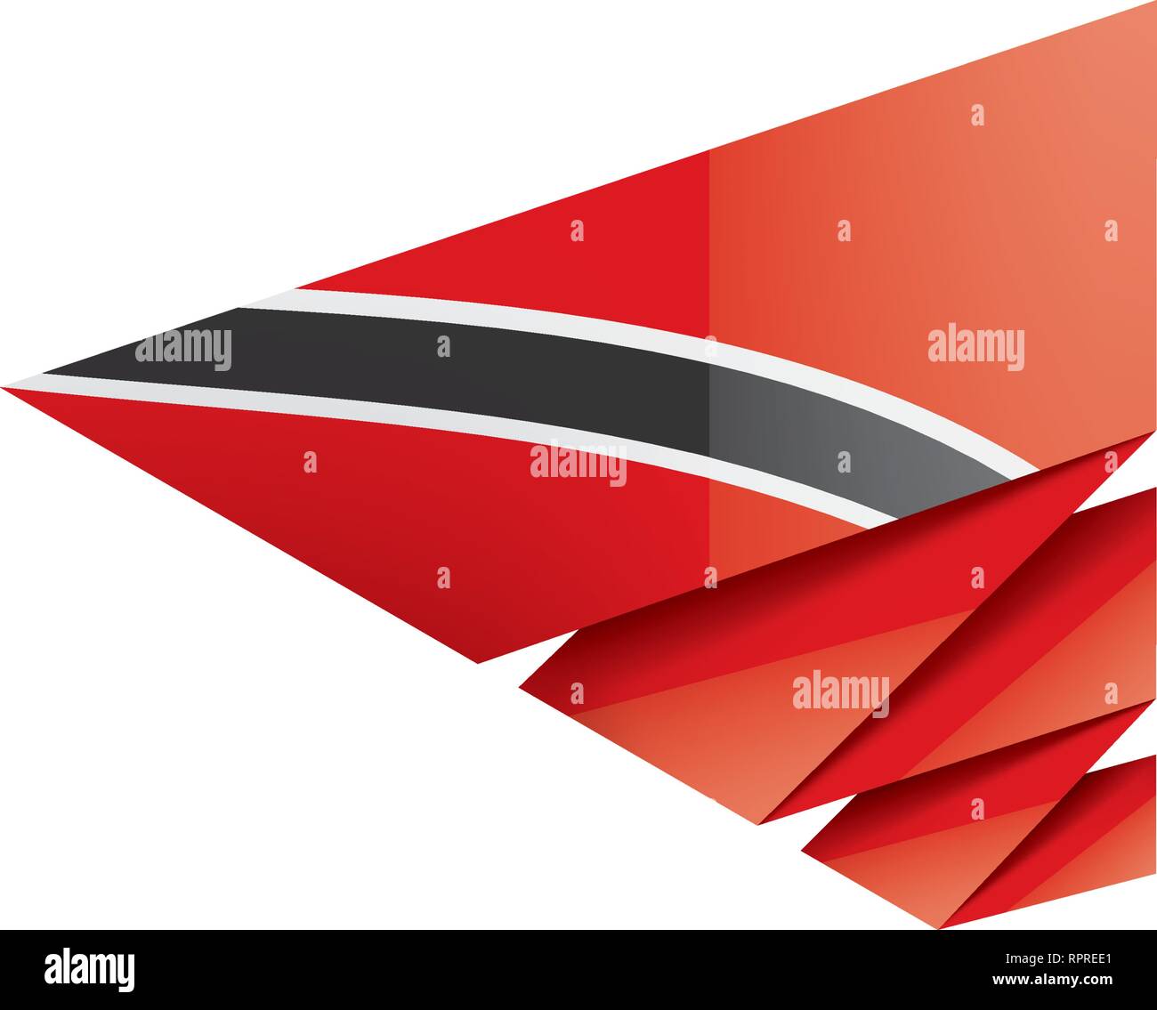 trinidad and tobago flag, vector illustration on a white background ...