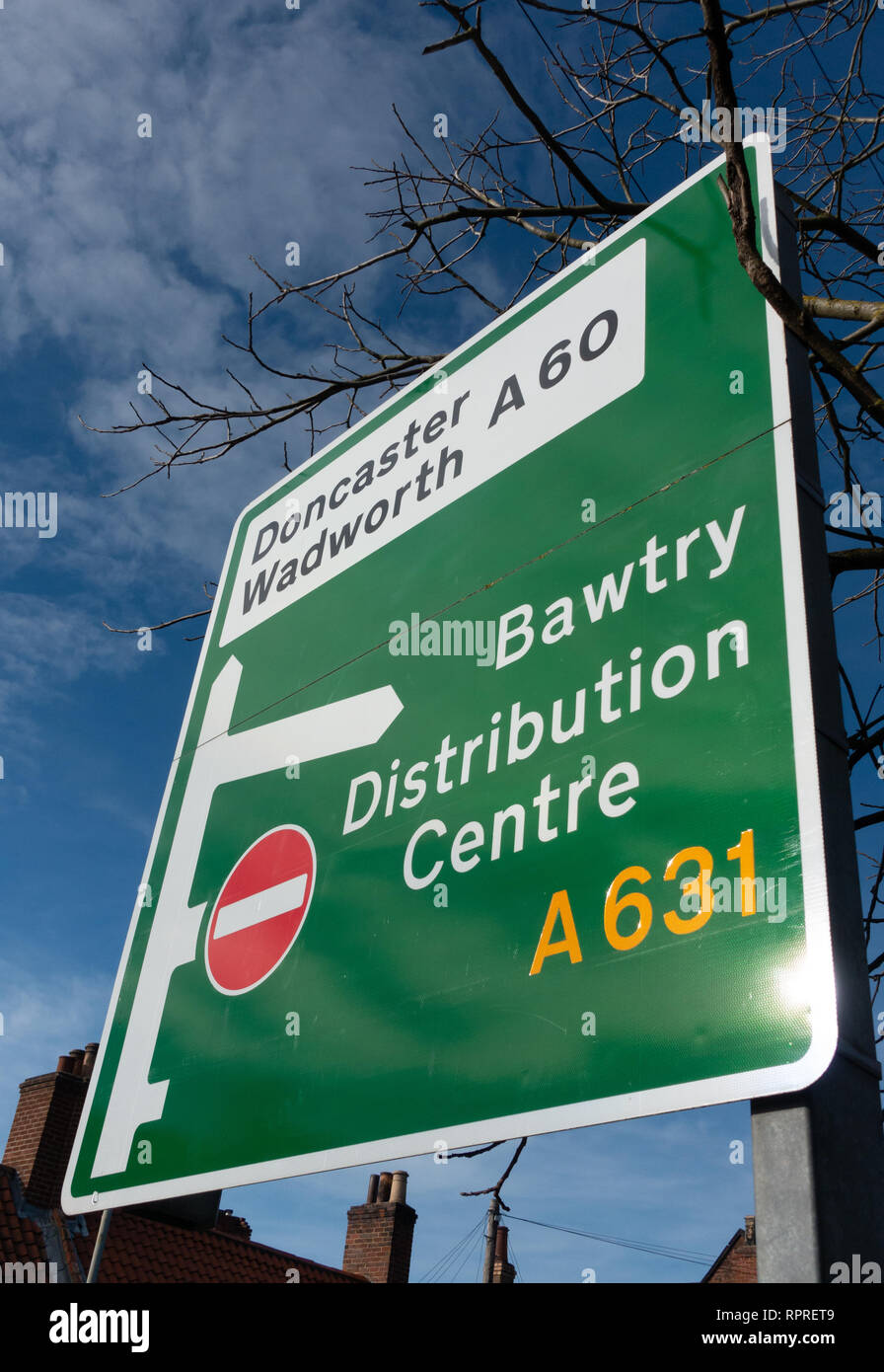 English Village Large road sign, National English road direction green ...