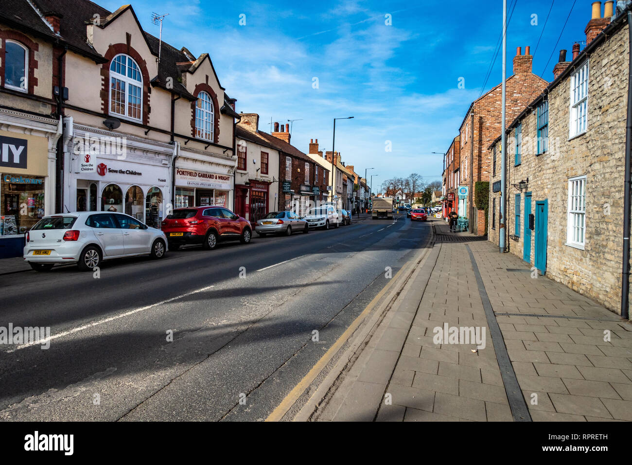 General street scene of an English Village Market Place, Tickhill ...