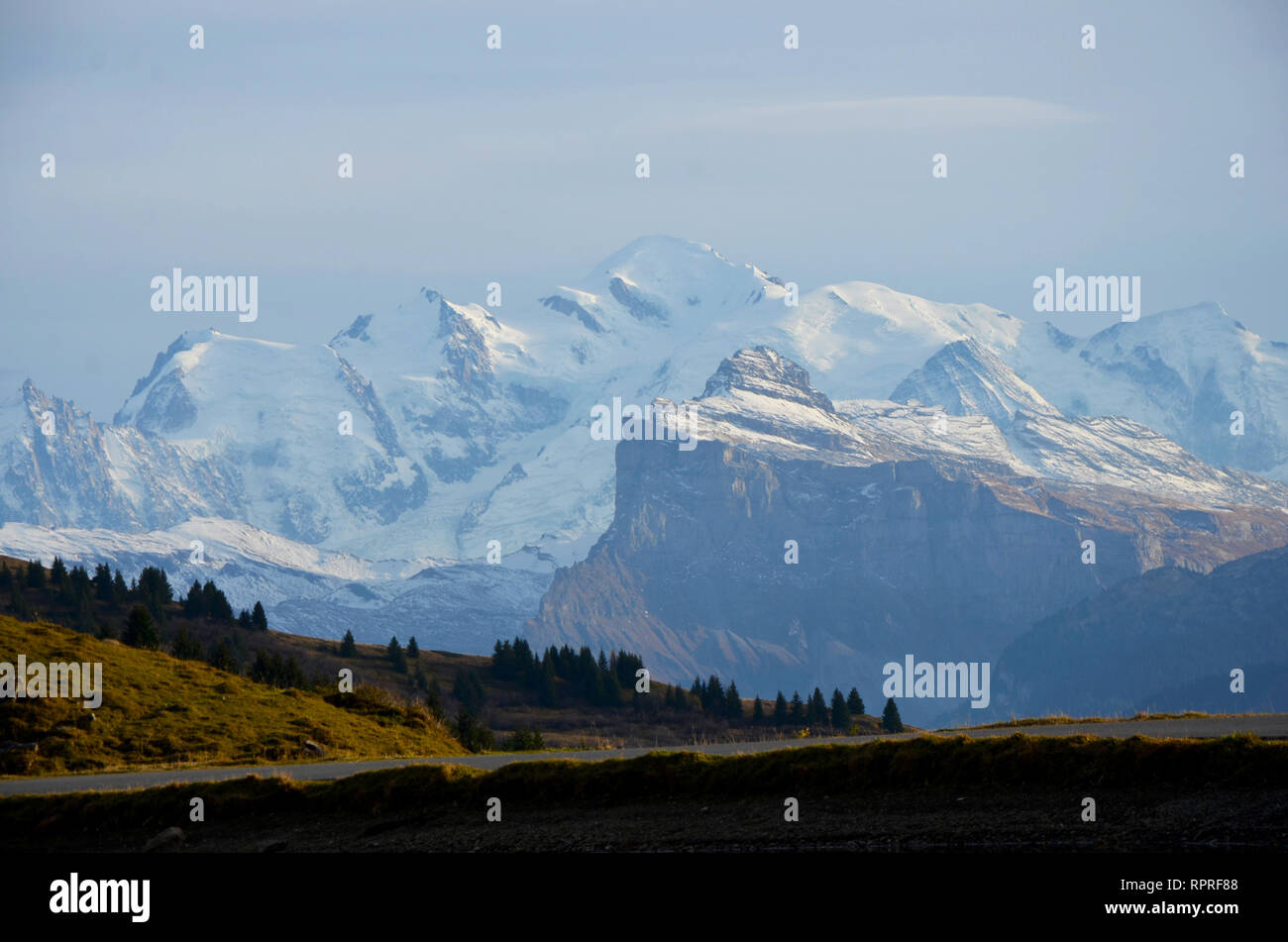 Mount Blanc Graian Alps Mountain Range Stock Photo - Alamy