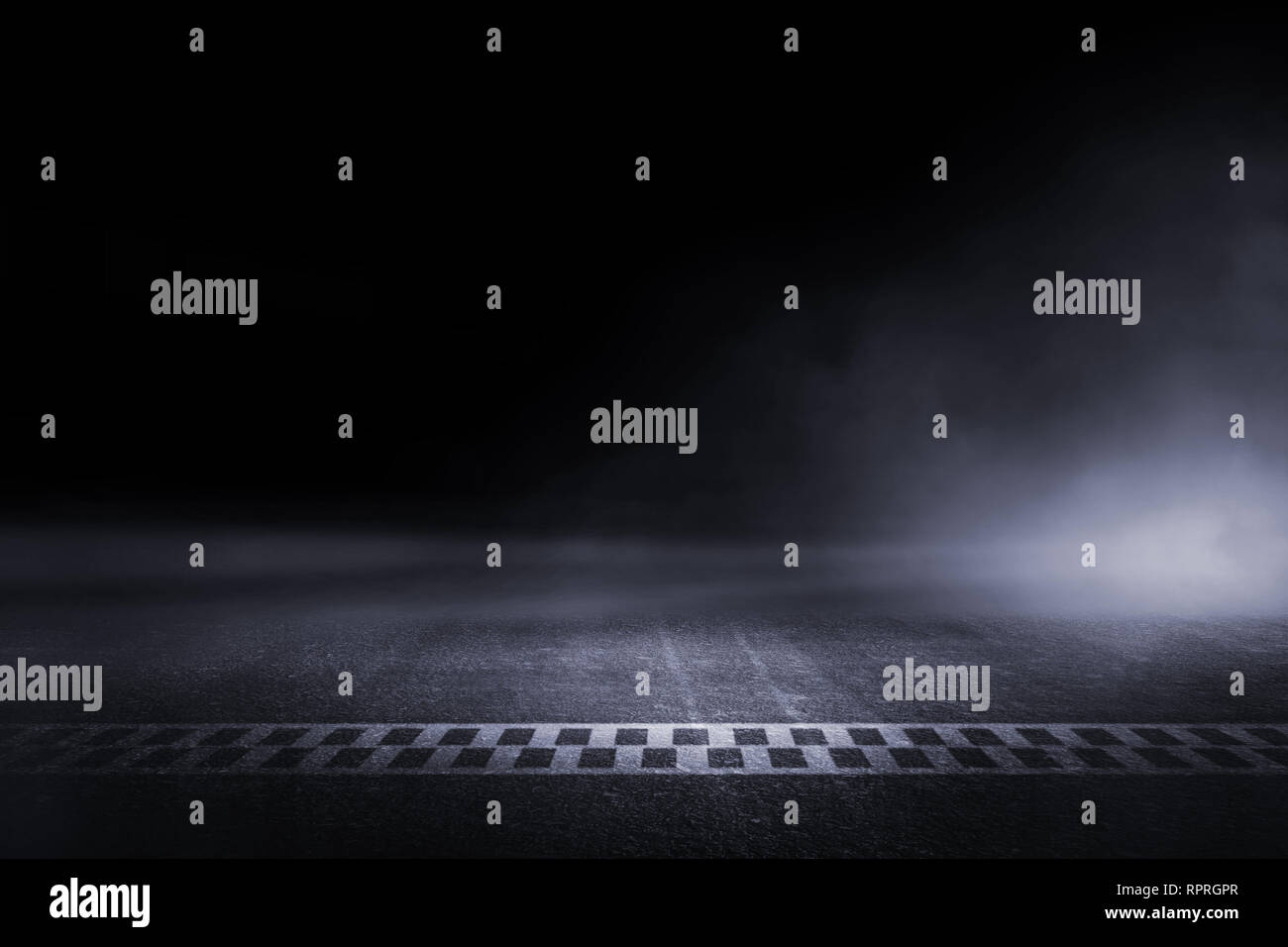 Abstract Race track finish line racing on light night Stock Photo - Alamy