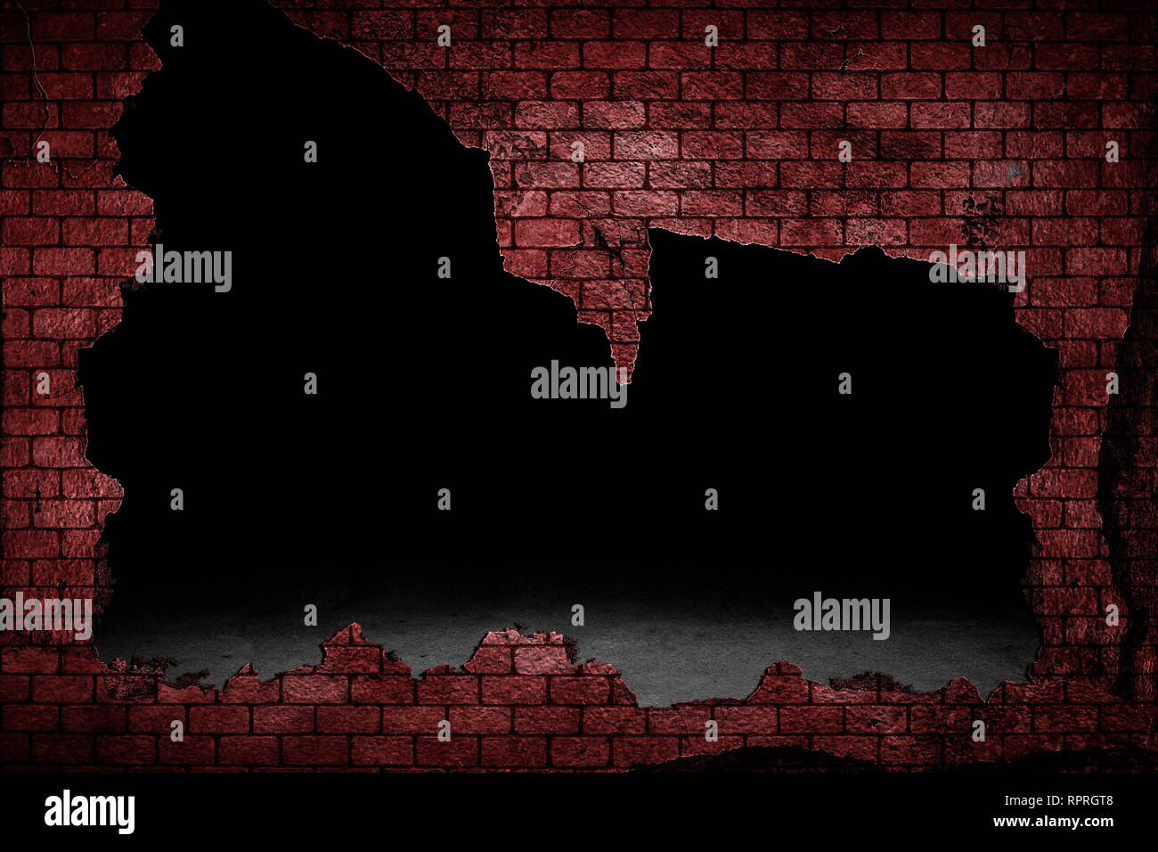 broken brick wall background Stock Photo - Alamy