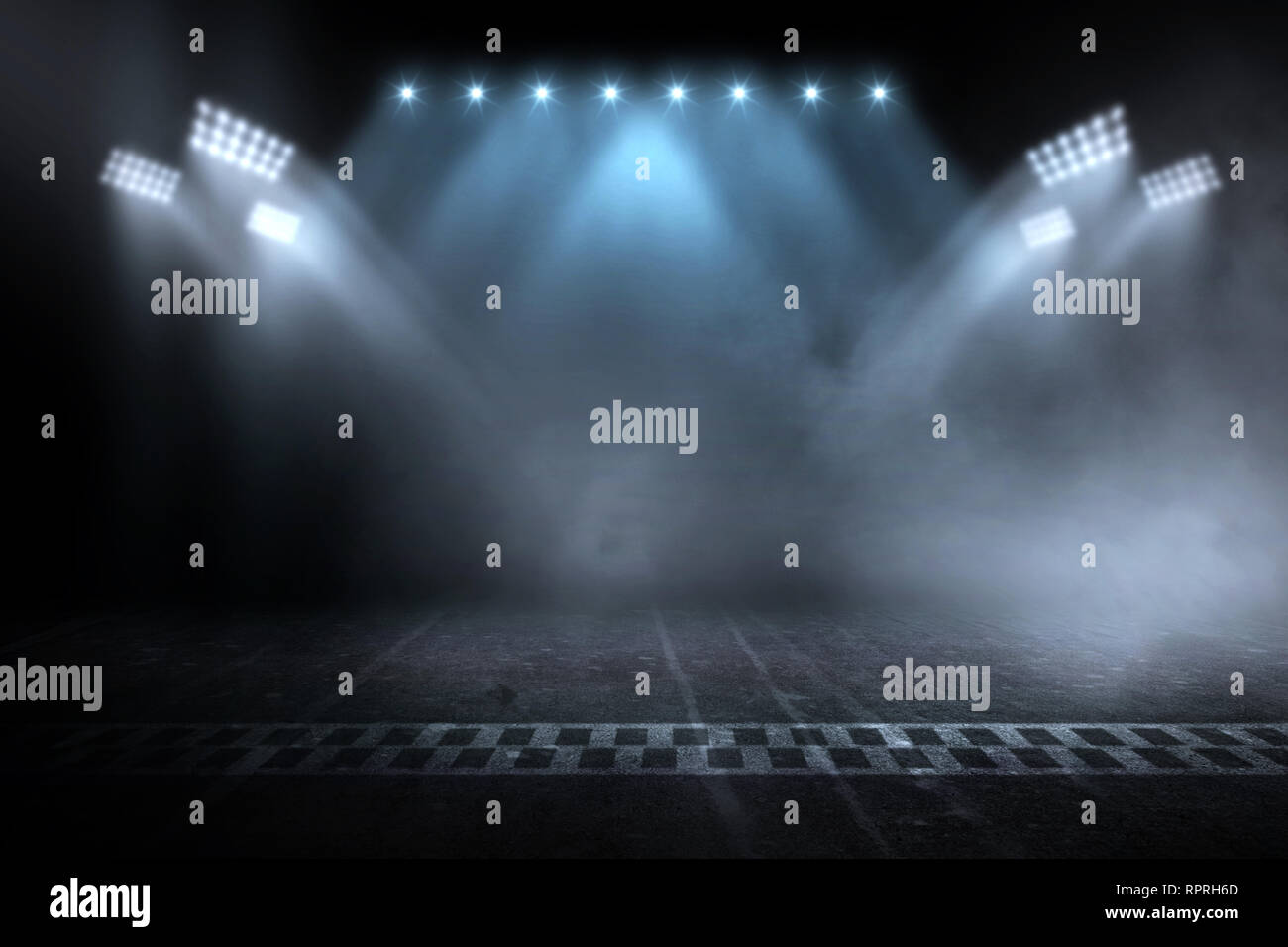 Race track finish line racing on night Stock Photo - Alamy