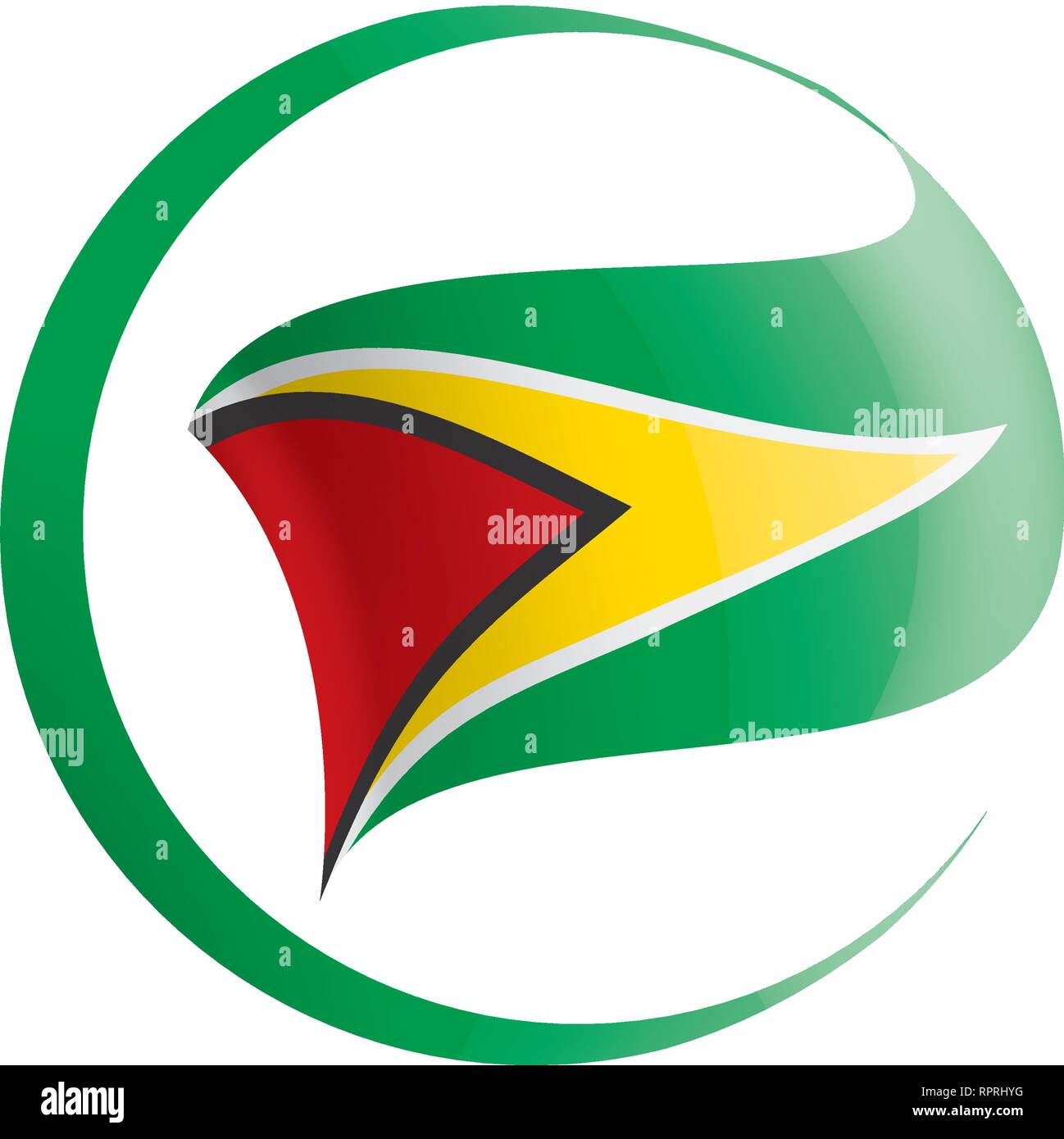 Guyana flag, vector illustration on a white background Stock Vector ...