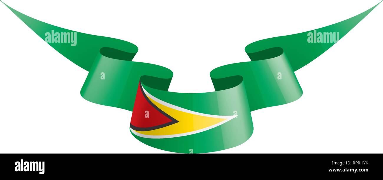 Guyana flag, vector illustration on a white background Stock Vector ...