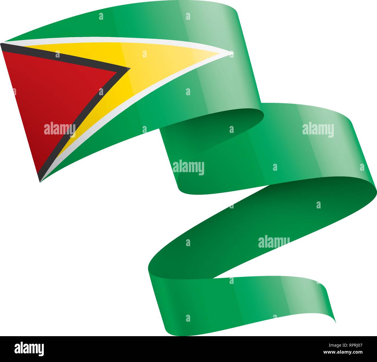 Guyana flag, vector illustration on a white background Stock Vector ...