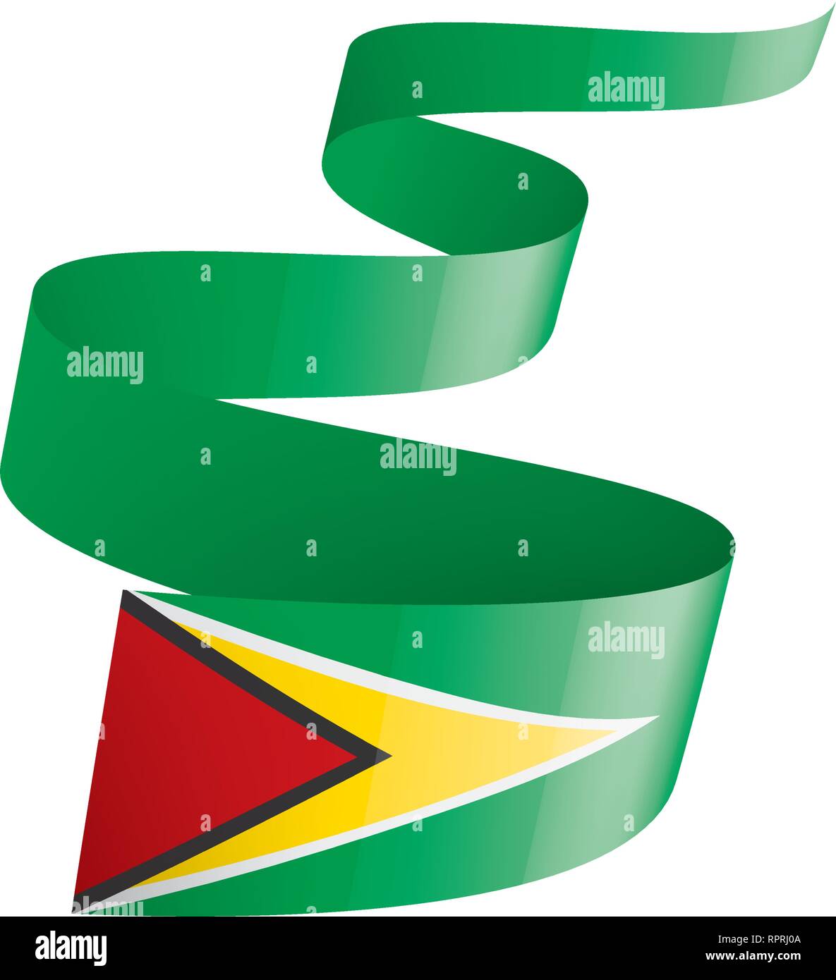 Guyana flag, vector illustration on a white background Stock Vector ...