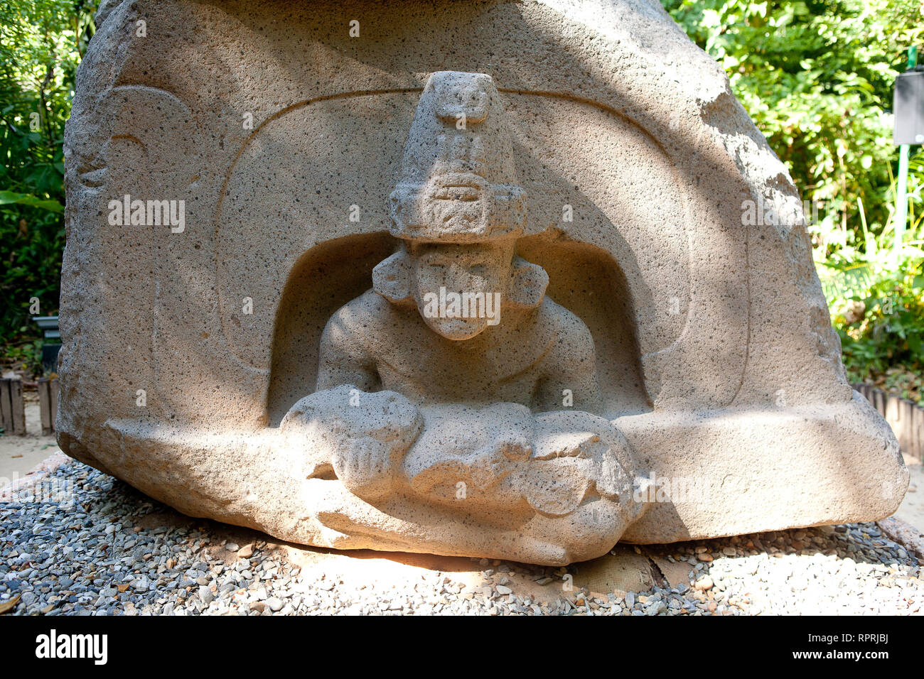 Olmec Sculptures located in La Venta Museum Park Villahermosa, Chiapas ...