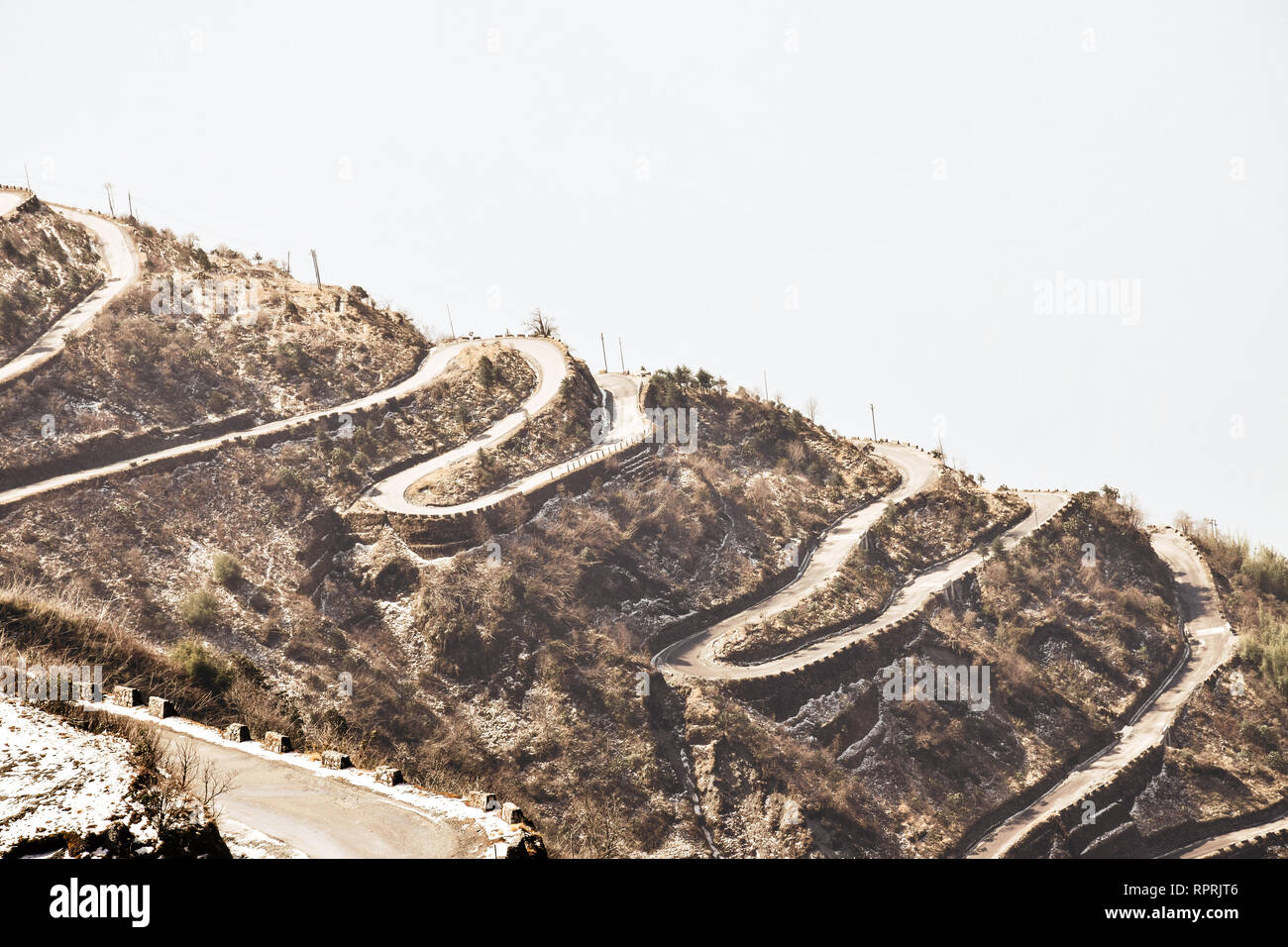 The historic Silk Route with 32 hairpin turns, a winding road from ...