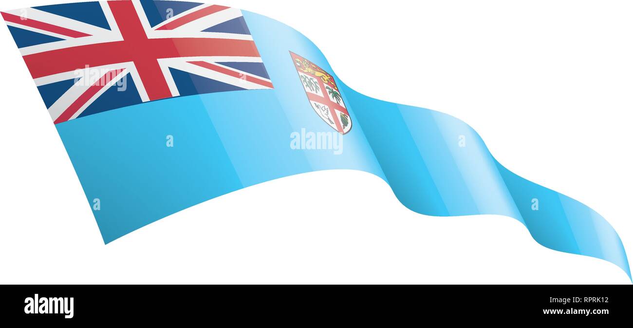 Fiji flag, vector illustration on a white background Stock Vector Image ...