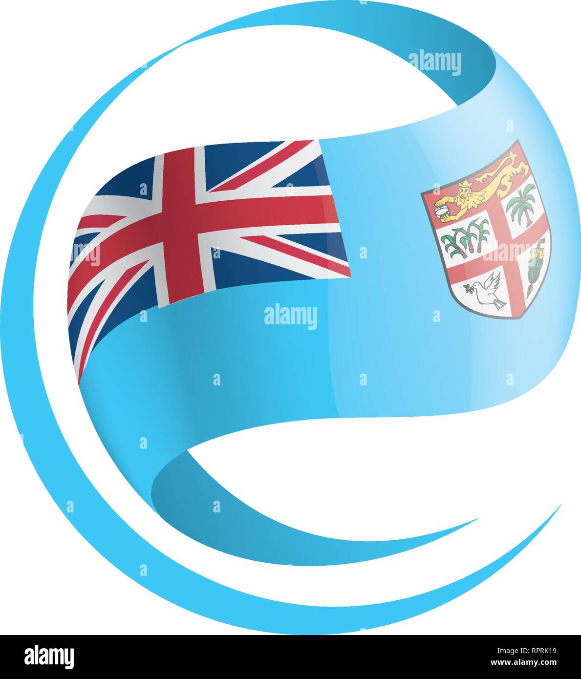 Fiji flag, vector illustration on a white background Stock Vector Image ...