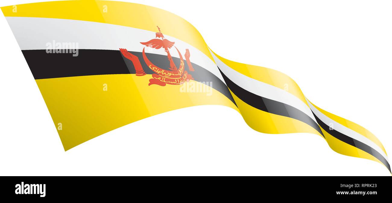 Brunei flag, vector illustration on a white background Stock Vector ...