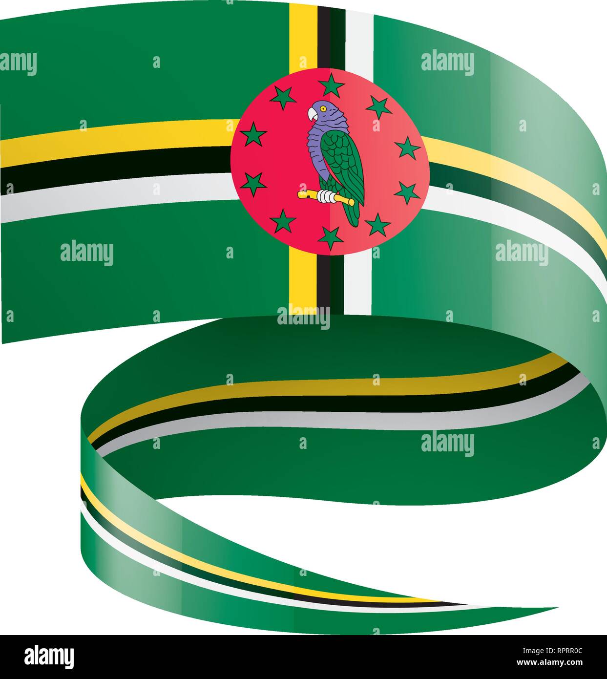 Dominica flag, vector illustration on a white background Stock Vector ...