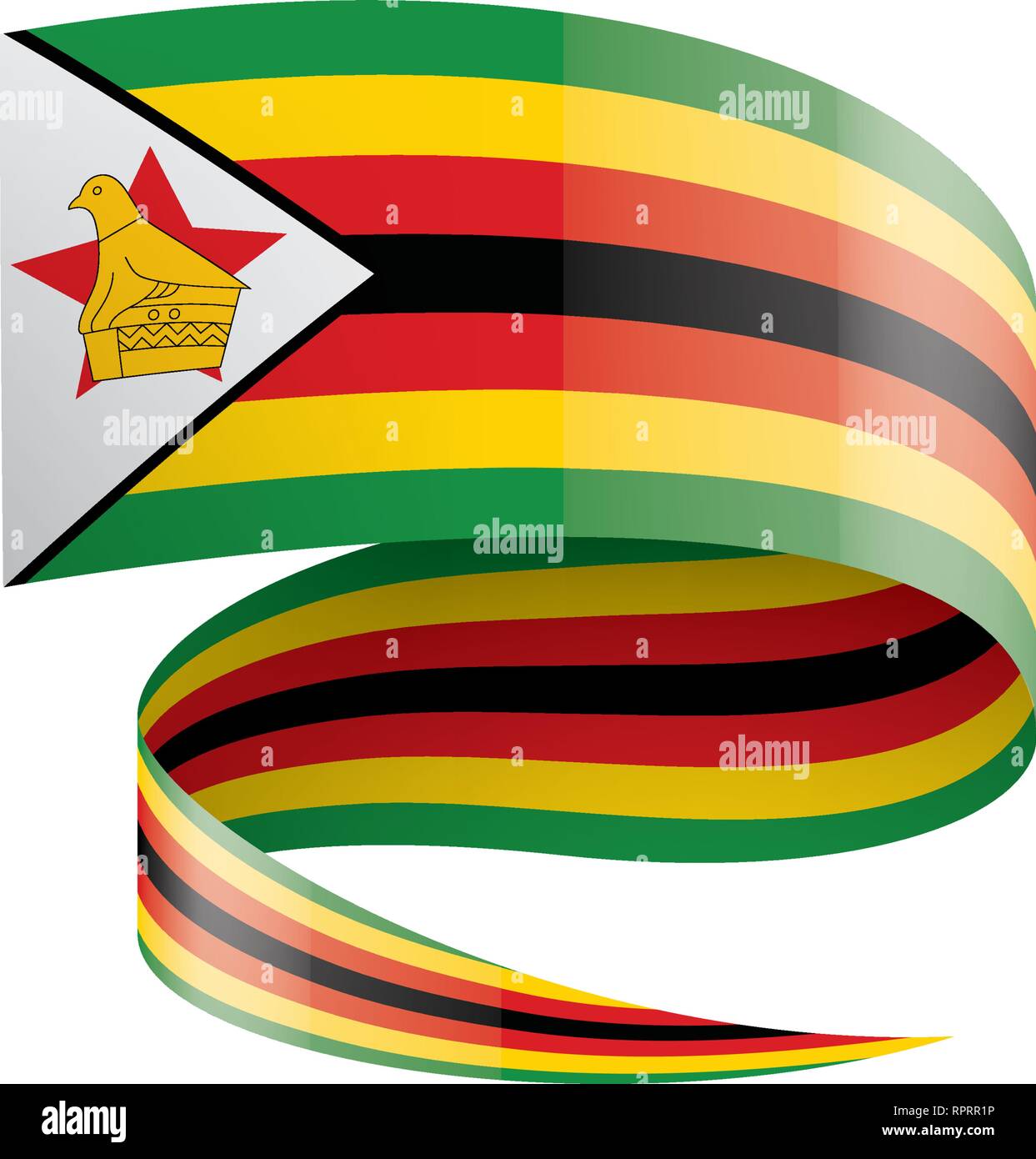 Zimbabwe flag, vector illustration on a white background Stock Vector ...