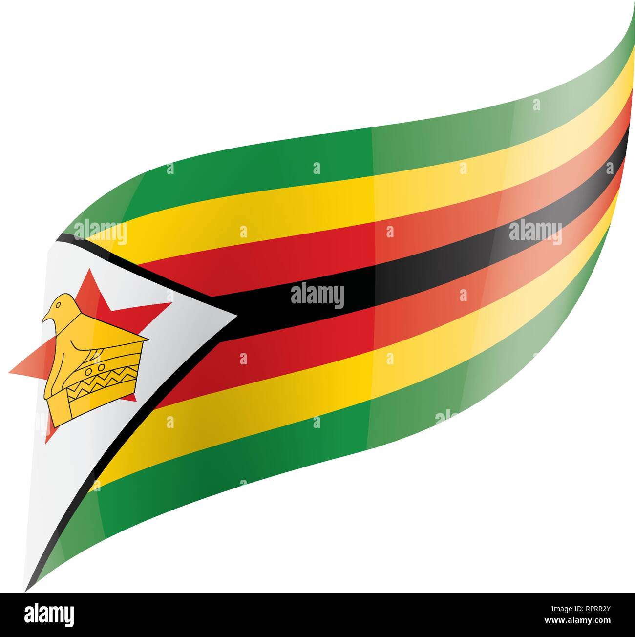 Zimbabwe flag, vector illustration on a white background Stock Vector ...