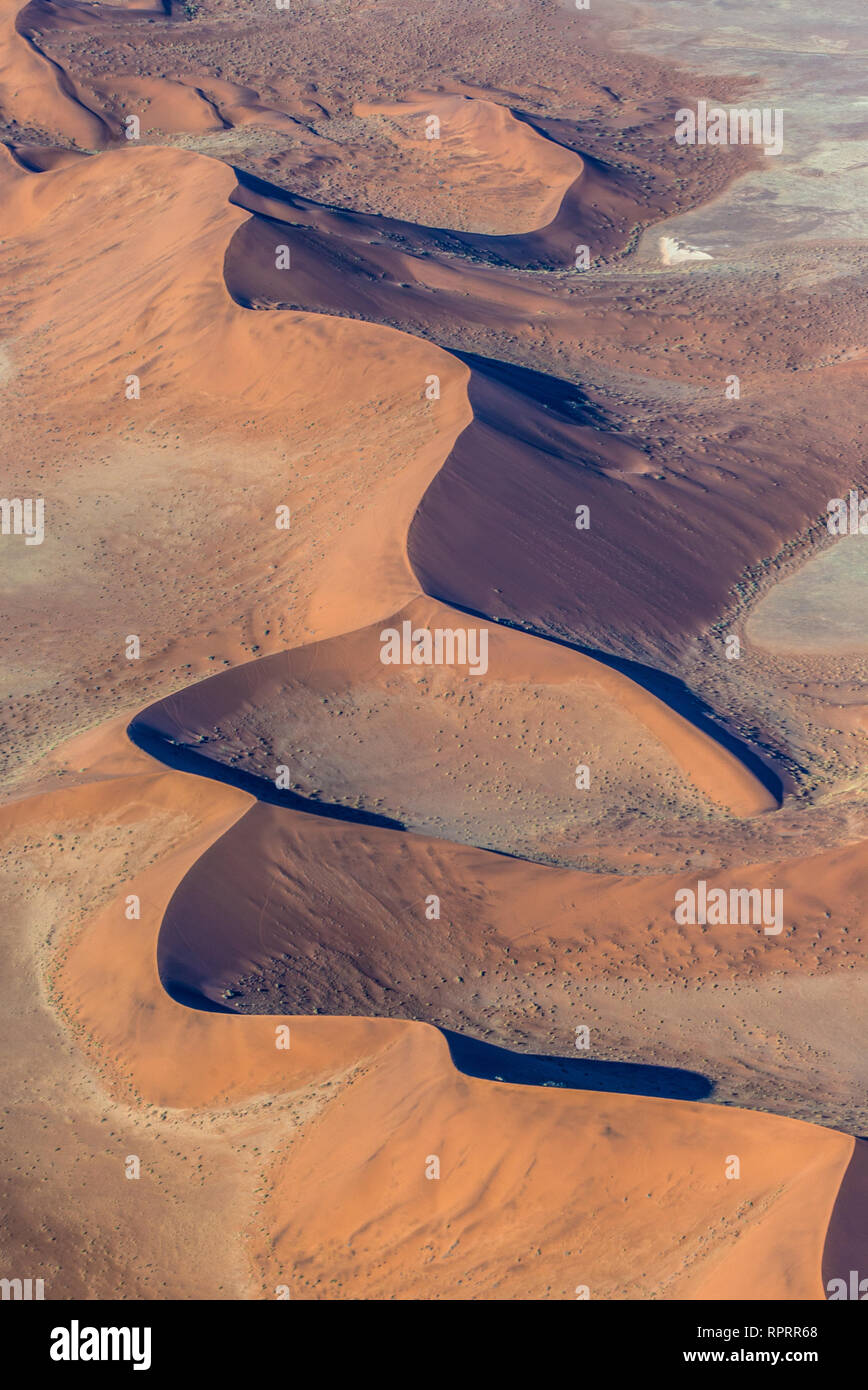 Aerial view dunes of Sossusvlei. Namib-Naukluft National Park. Africa. Landscapes of Namibia ...