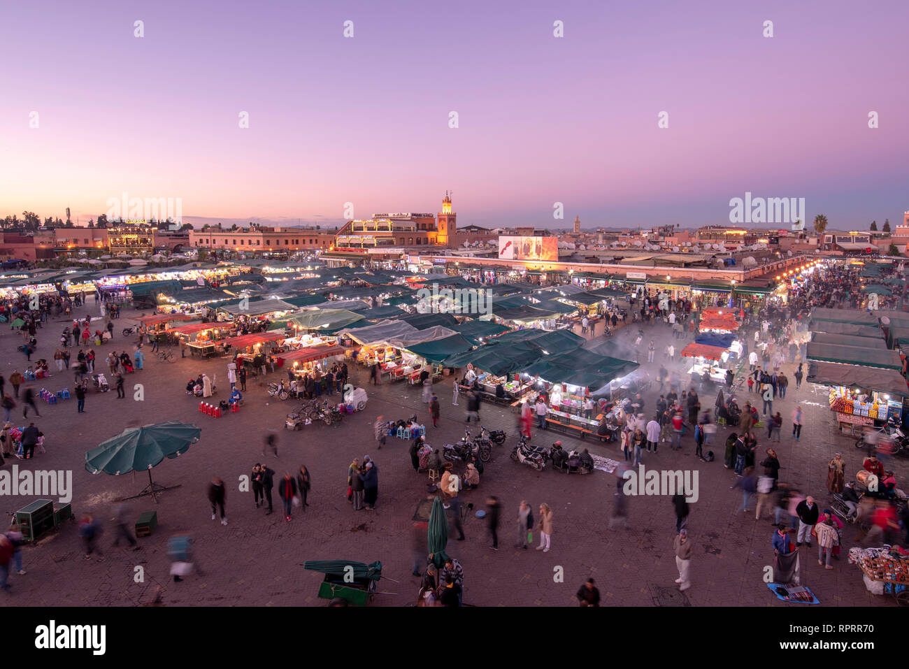 Djemaa el Fna ( Jemaa el Fnaa ) famous Square and market place at ...