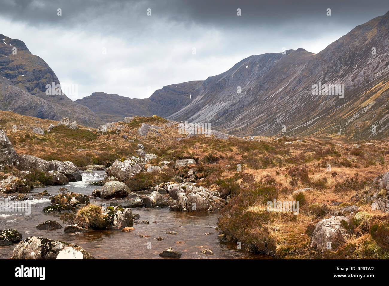 BEINN LIATH MHOR MOUNTAIN ROSS-SHIRE SCOTLAND THE RIVER LAIR AND PART ...