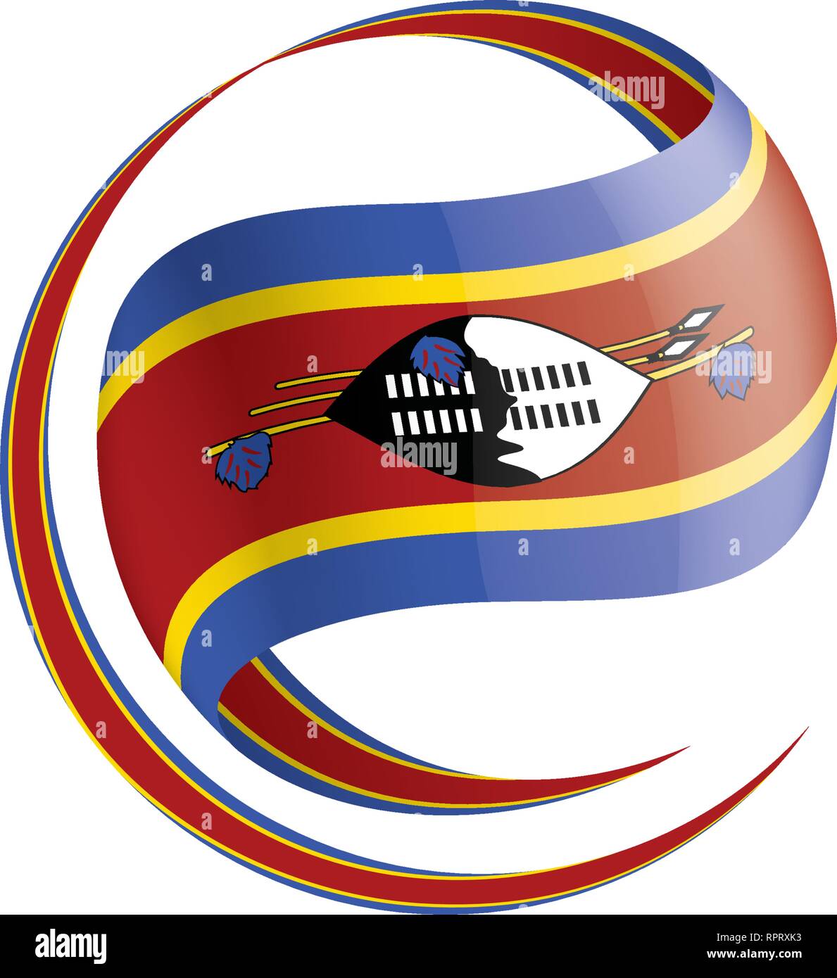 Swaziland flag, vector illustration on a white background Stock Vector ...