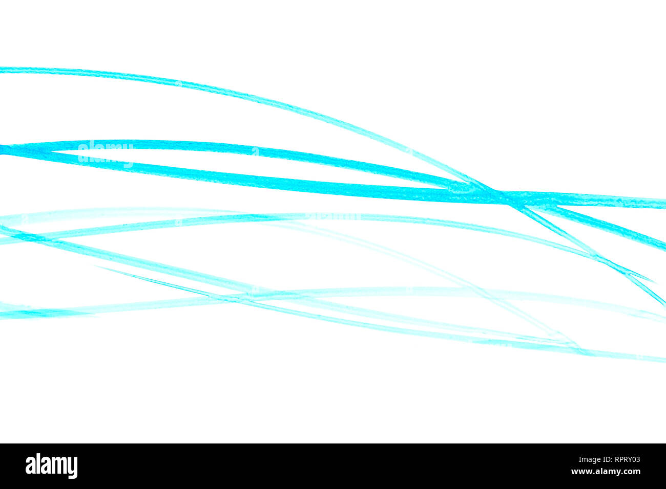 Blue water color lines on white background Stock Photo - Alamy
