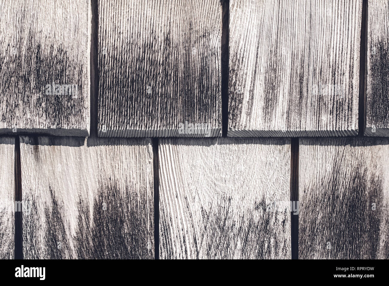 Texture of weathered wooden tiles. Detail of a country house wall Stock ...