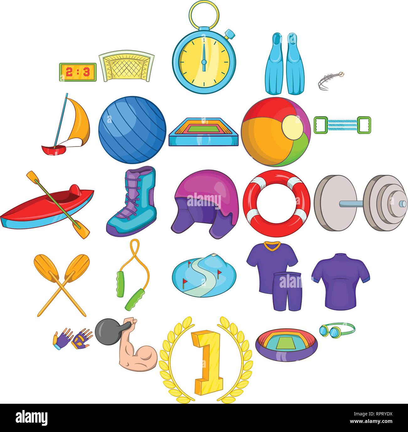 Best goal icons set, cartoon style Stock Vector Image & Art - Alamy