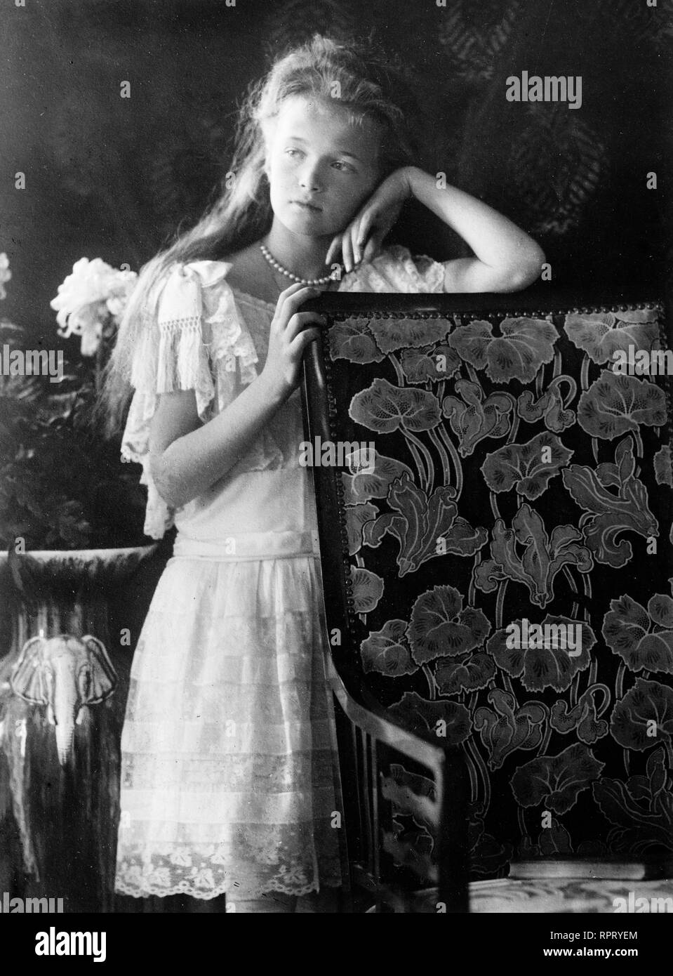 Grand Duchess Olga, leaning against chair Stock Photo - Alamy