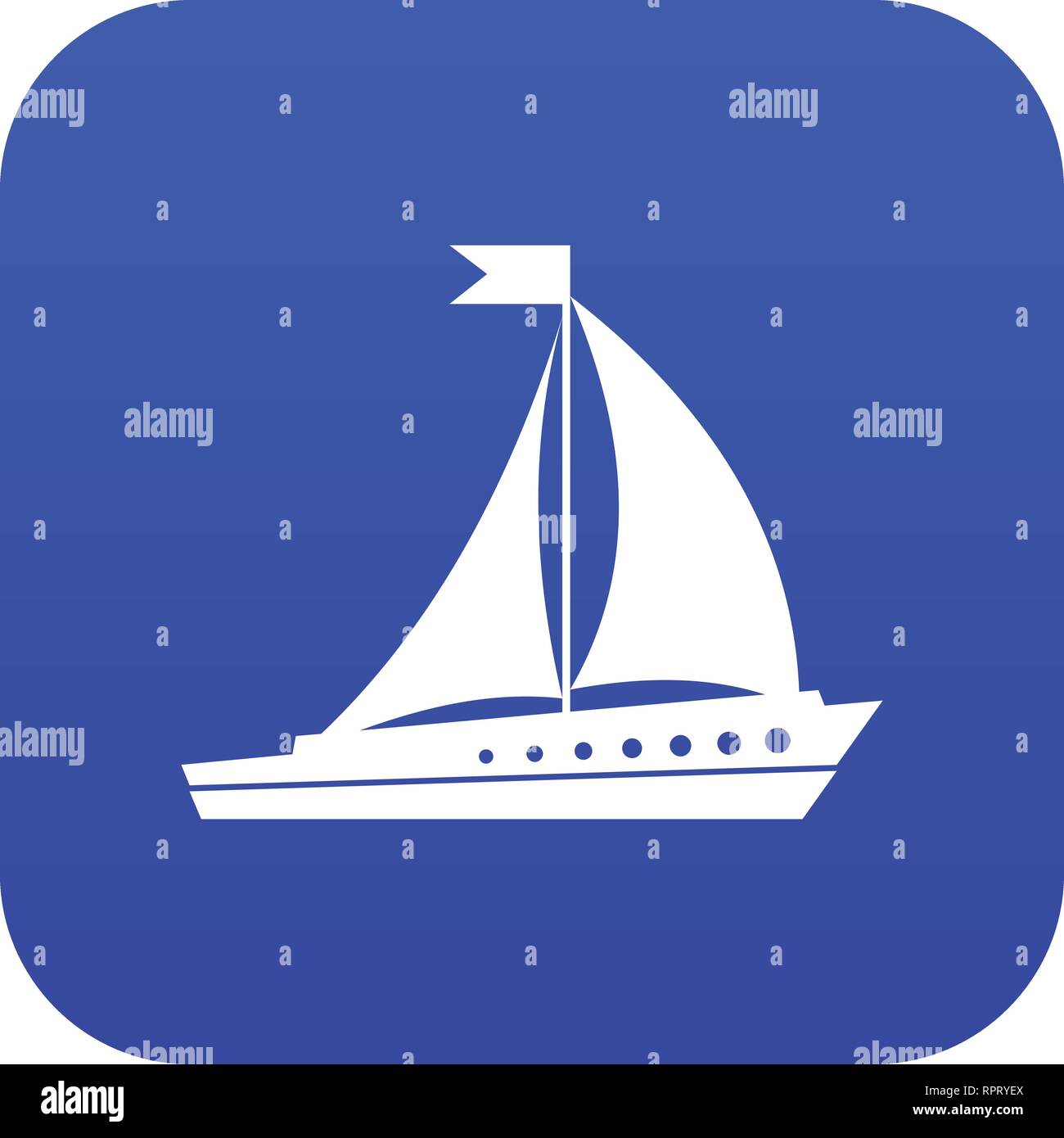 Sailing ship icon digital blue Stock Vector Image & Art - Alamy