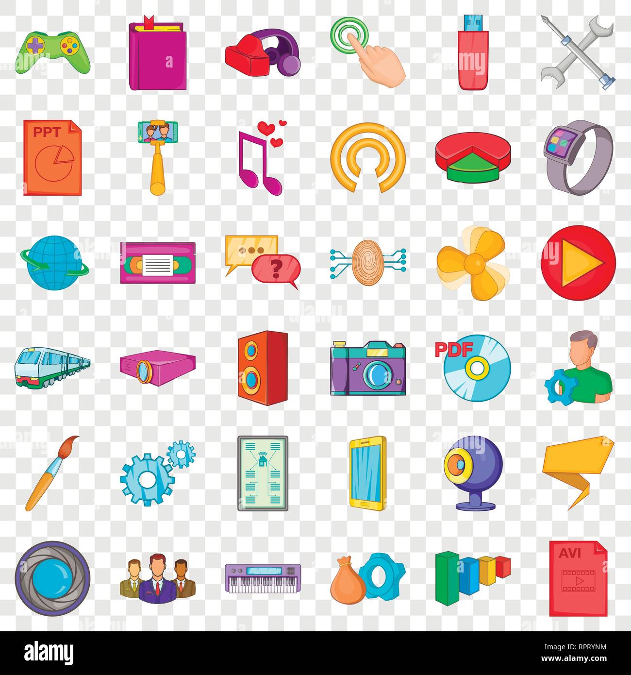 Different application icons set, cartoon style Stock Vector Image & Art ...