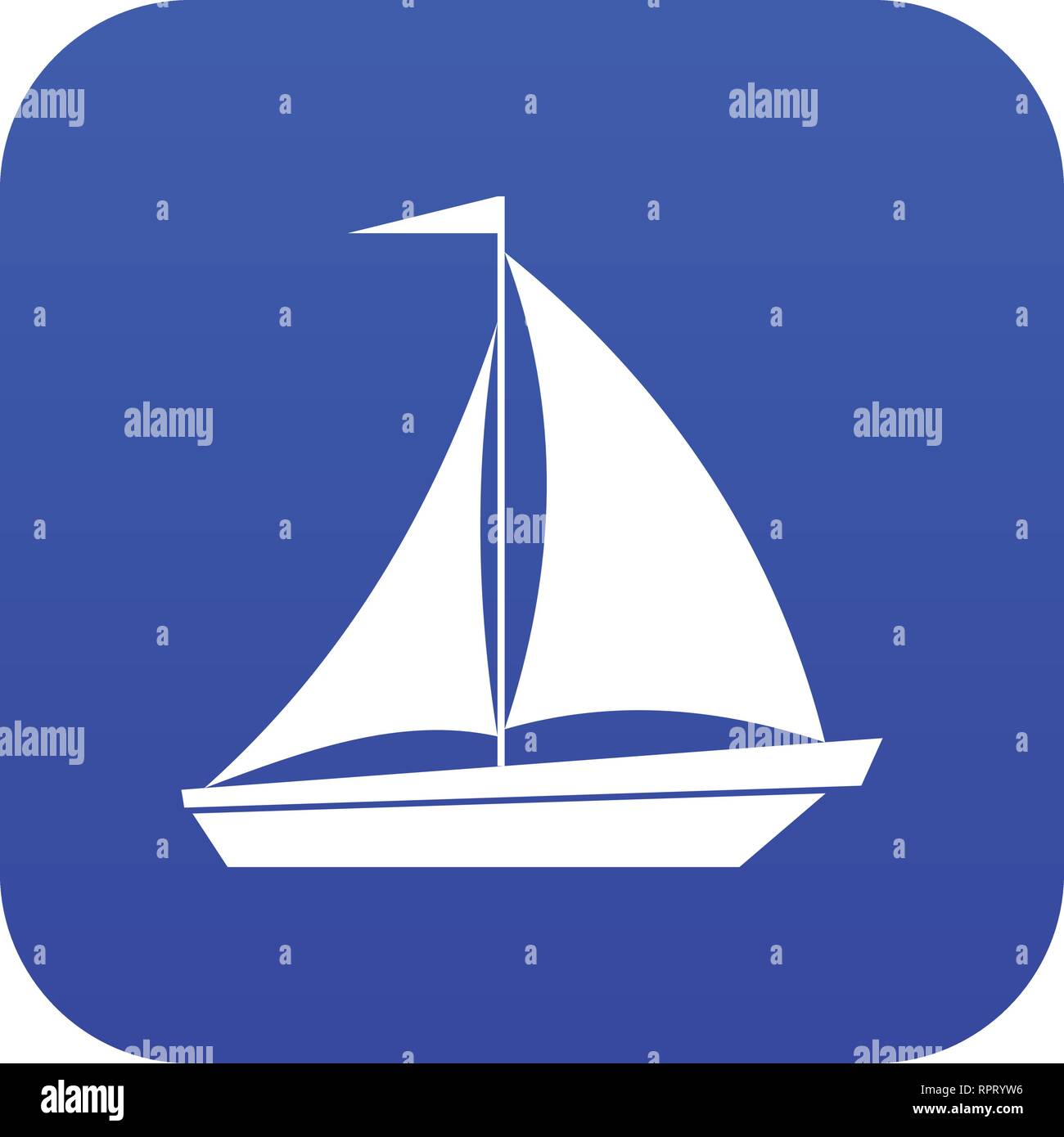 Boat with sails icon digital blue Stock Vector Image & Art - Alamy