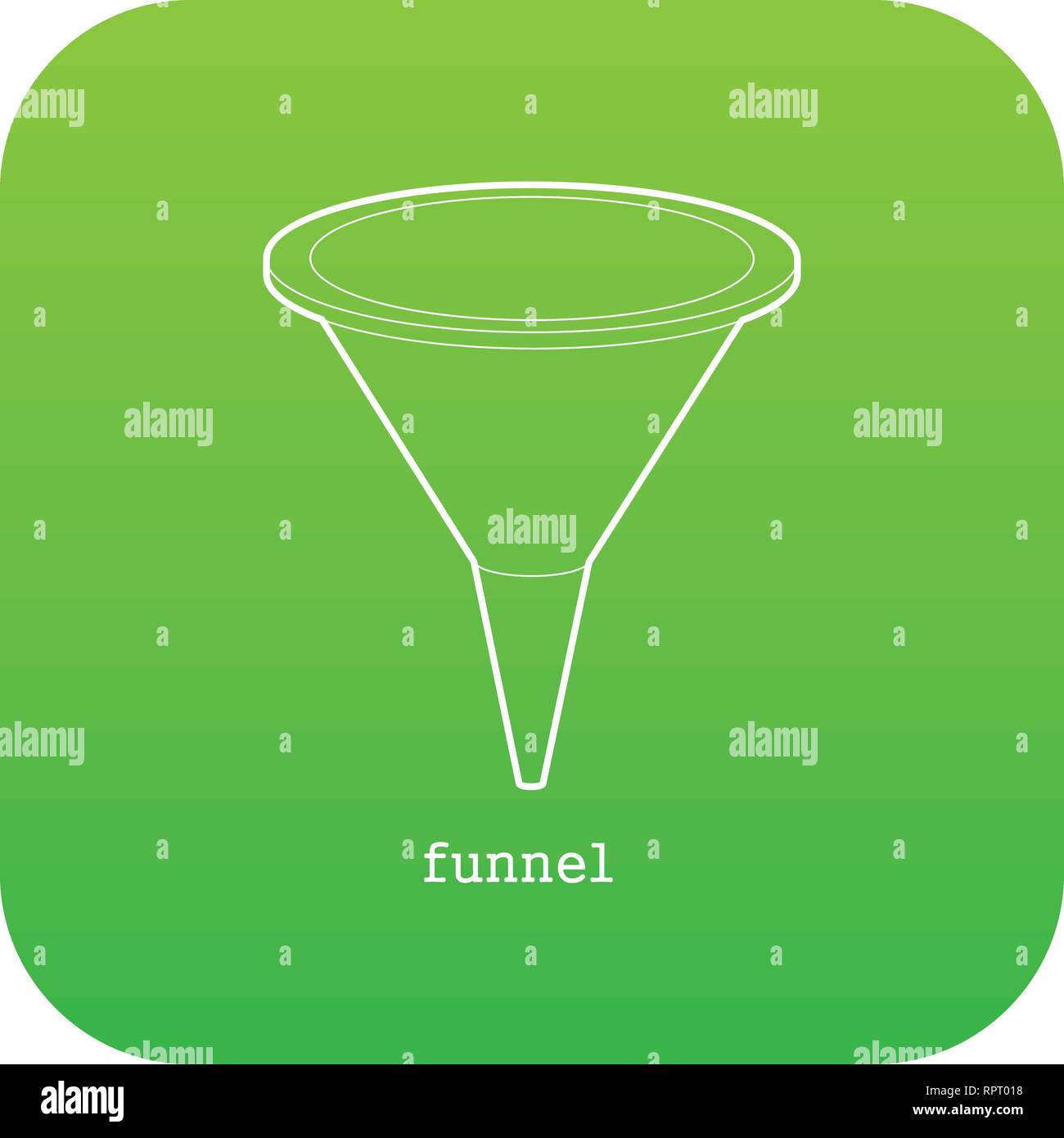 Funnel icon green vector Stock Vector Image & Art - Alamy