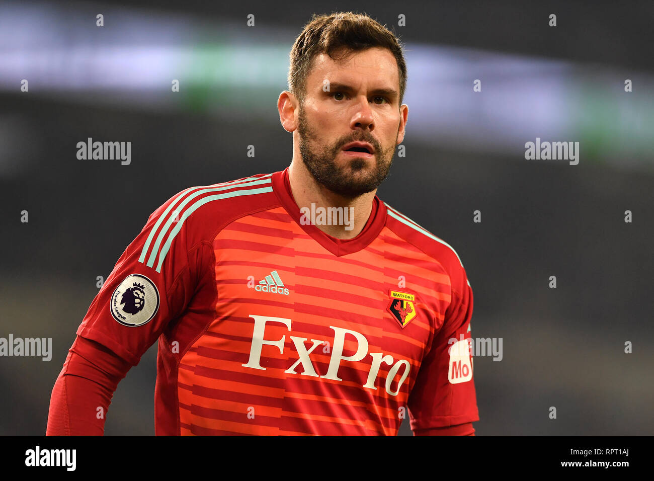 Watford goalkeeper Ben Foster looks on during the Premier League match ...