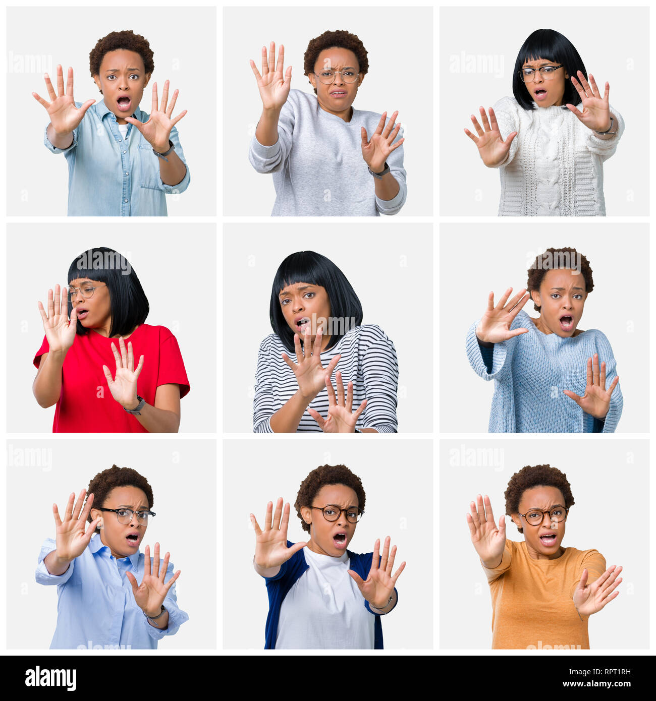 Young african american woman with afro hair over isolated background ...