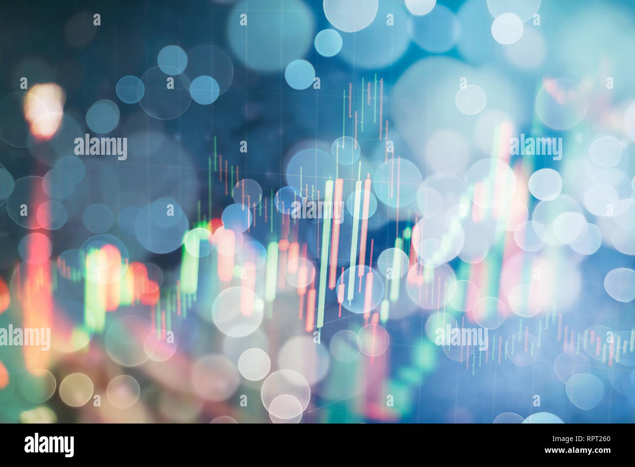 graph with diagrams on the stock market, for business and financial ...