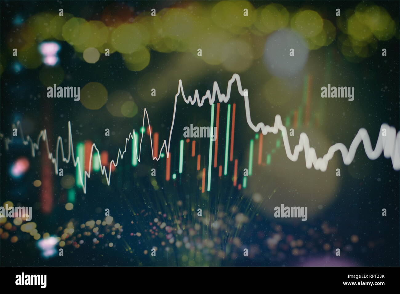 graph with diagrams on the stock market, for business and financial ...