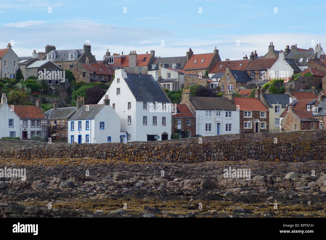 Old Fishing Cottage at Crail on a Summers Day, Fife, Scotland, UK Stock ...